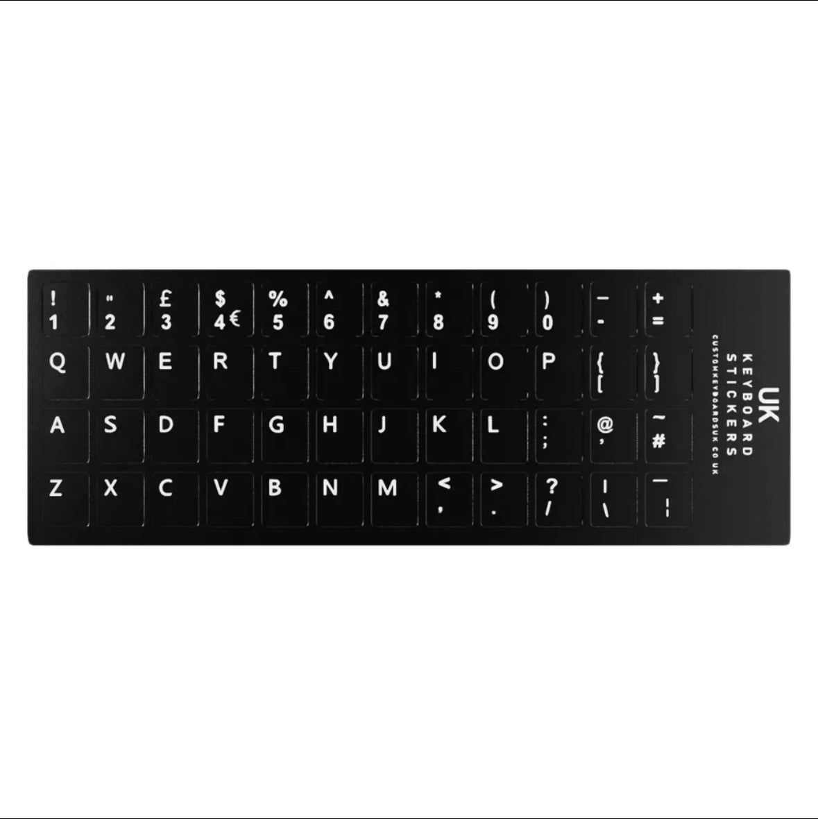 UK English Black Keycap Stickers – Custom Keyboards UK